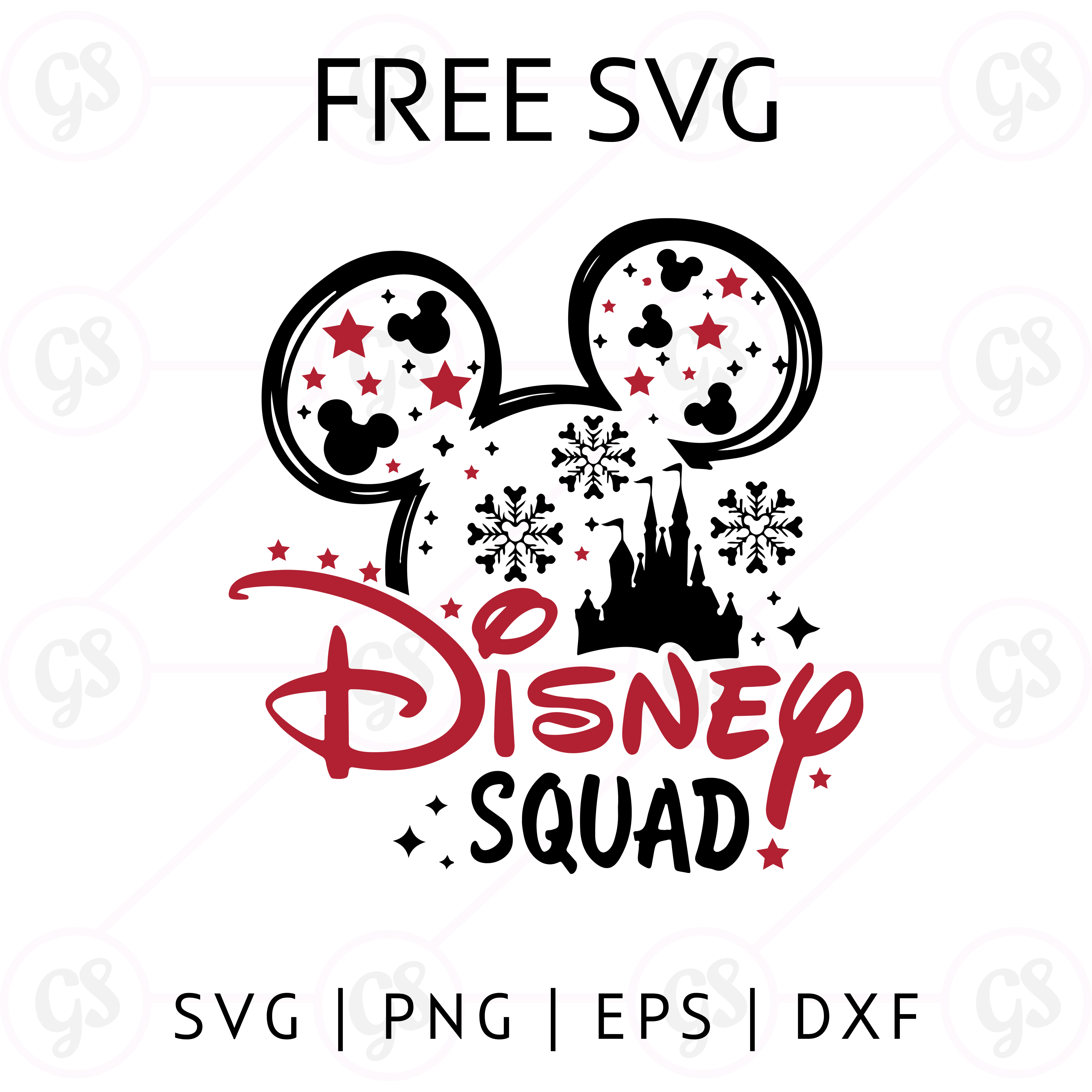 Disney Squad SVG Free | Family Mouse Castle Design for Cricut & Silhou ...