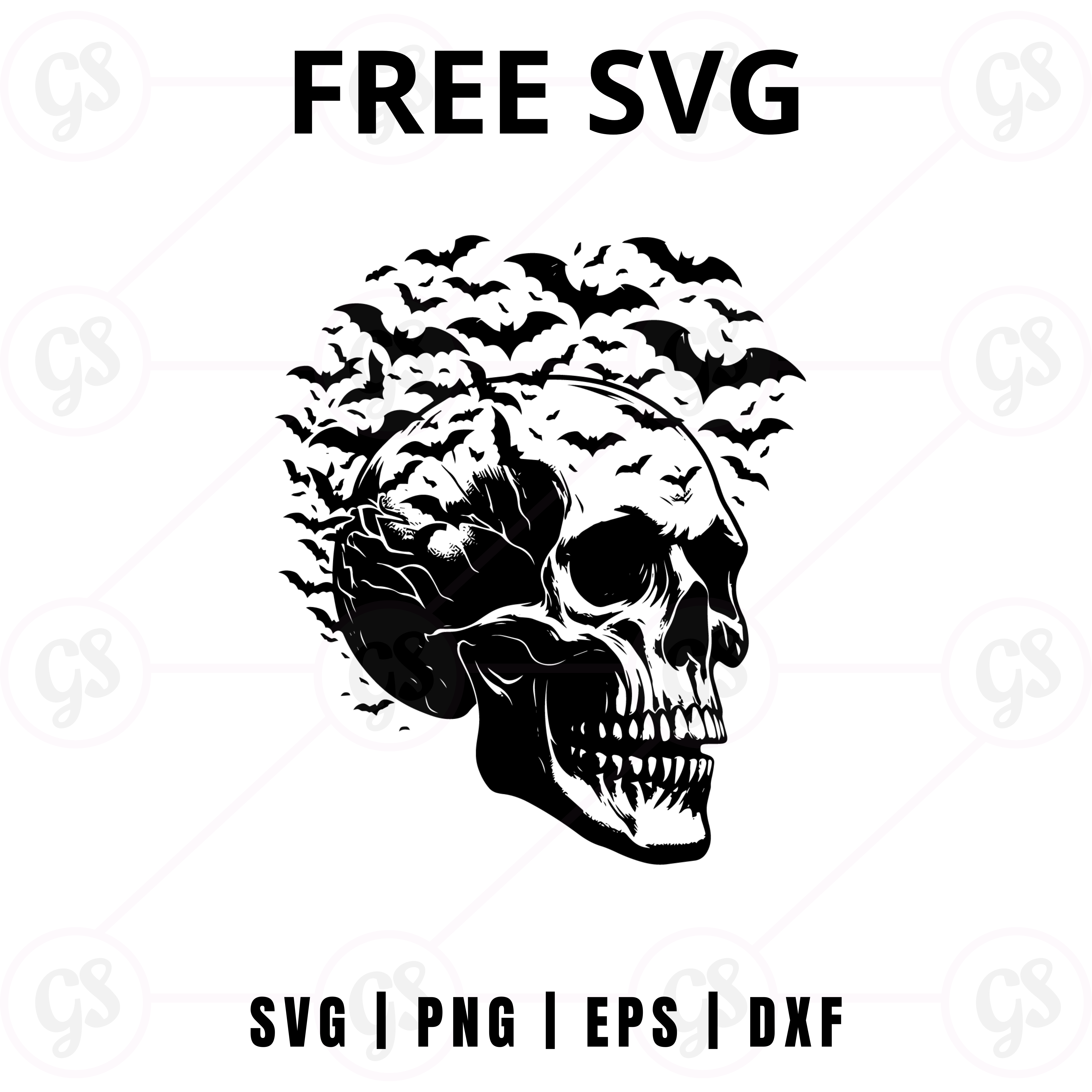 Mystic Skull SVG Free | Smoke and Shadows Skull Art for Cricut & Silho ...