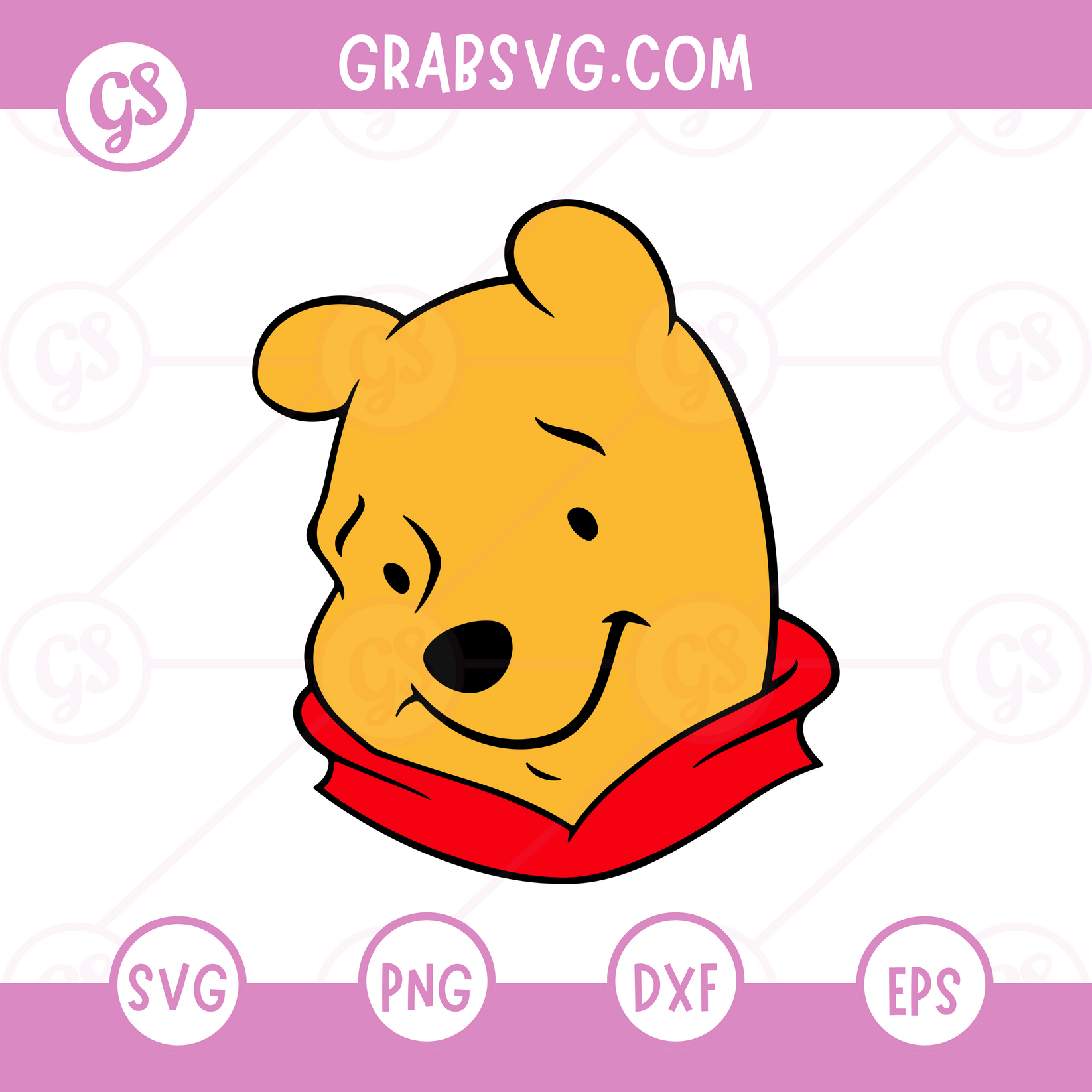 Winnie the Pooh SVG Free | Smiling Pooh Head Instant Download SVG for ...