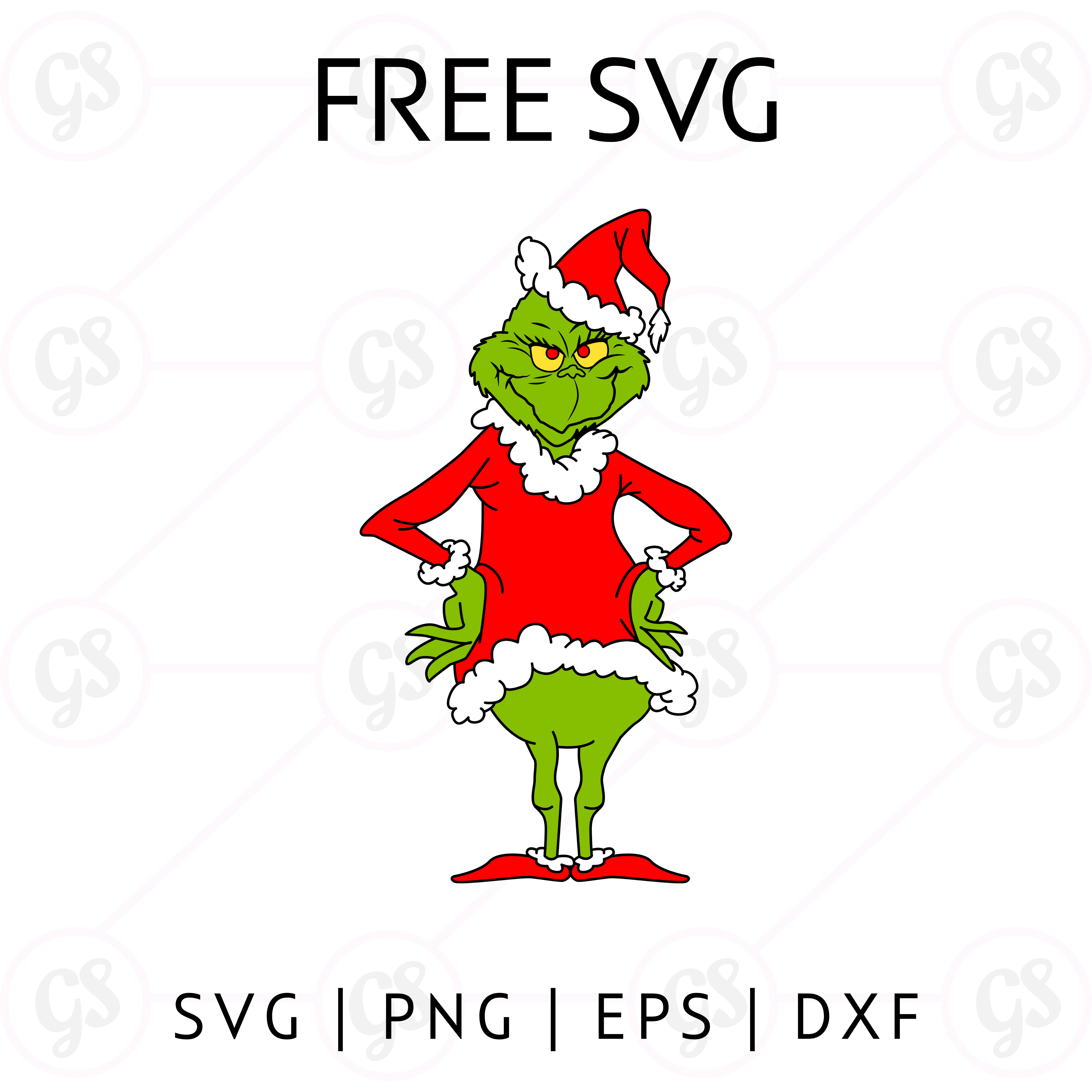 Grinch SVG Free | Girl Grinch Christmas Outfit for Cricut & Silhouette ...