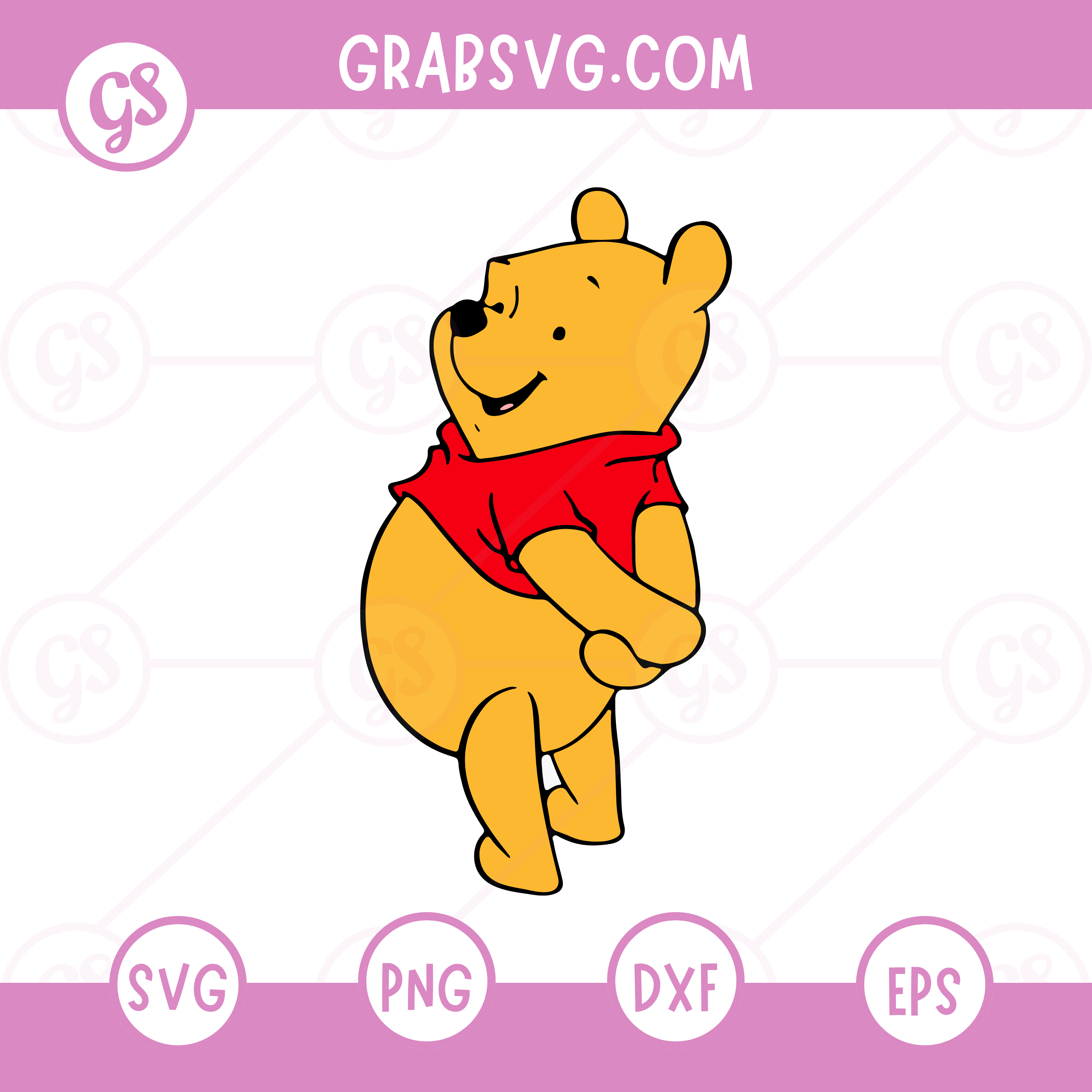 Winnie the Pooh SVG Free | Relaxed Sitting Pooh Bear SVG for Cricut Cr ...
