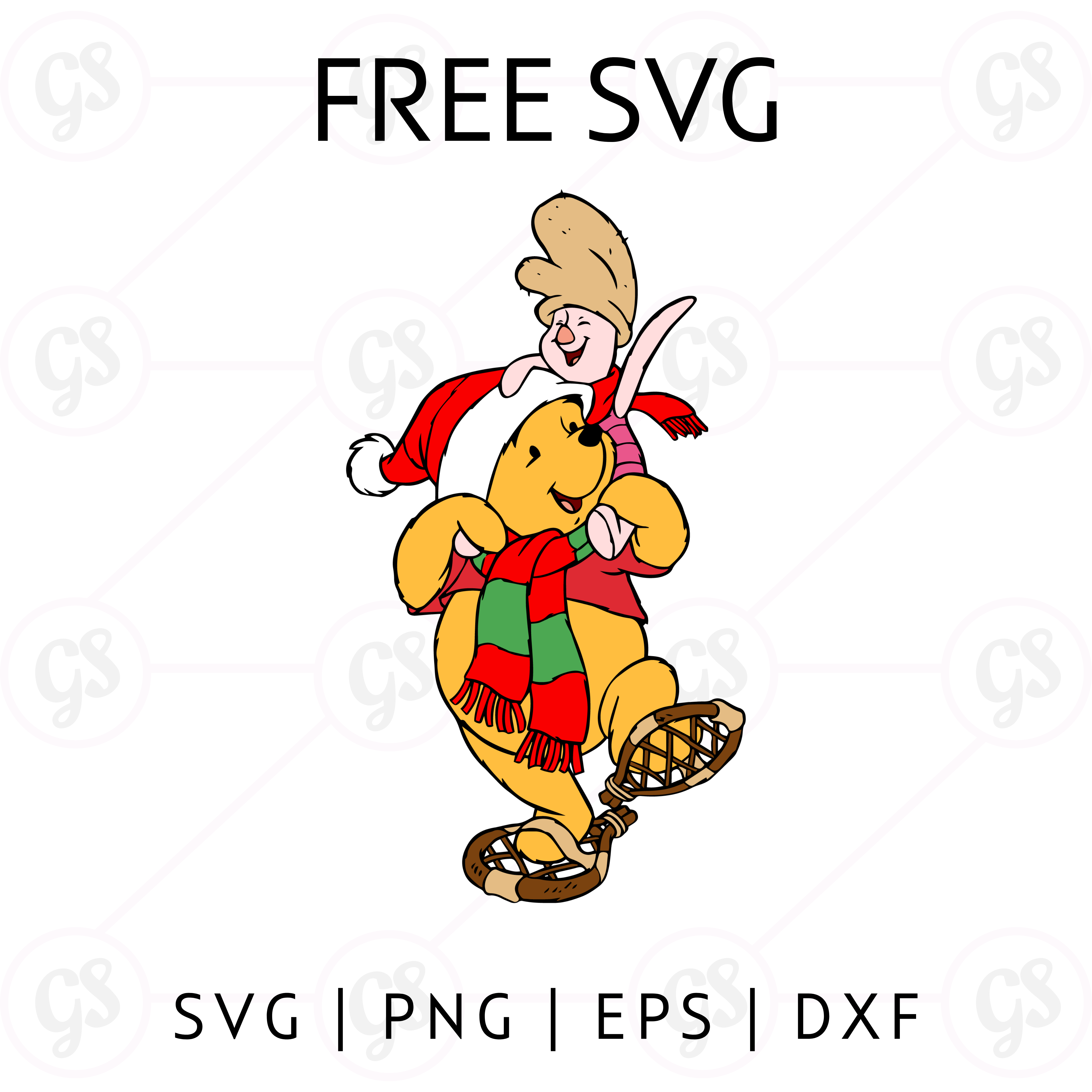 Piglet Holding Gift SVG Free | Adorable Christmas SVG for Cricut & Sil ...